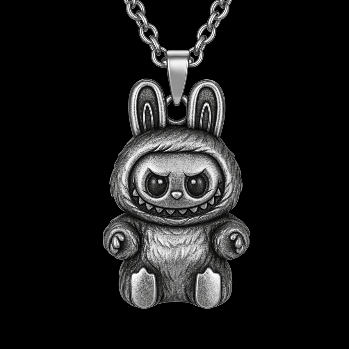 Silver Labubu Necklace | Sterling Silver – Handmado.com