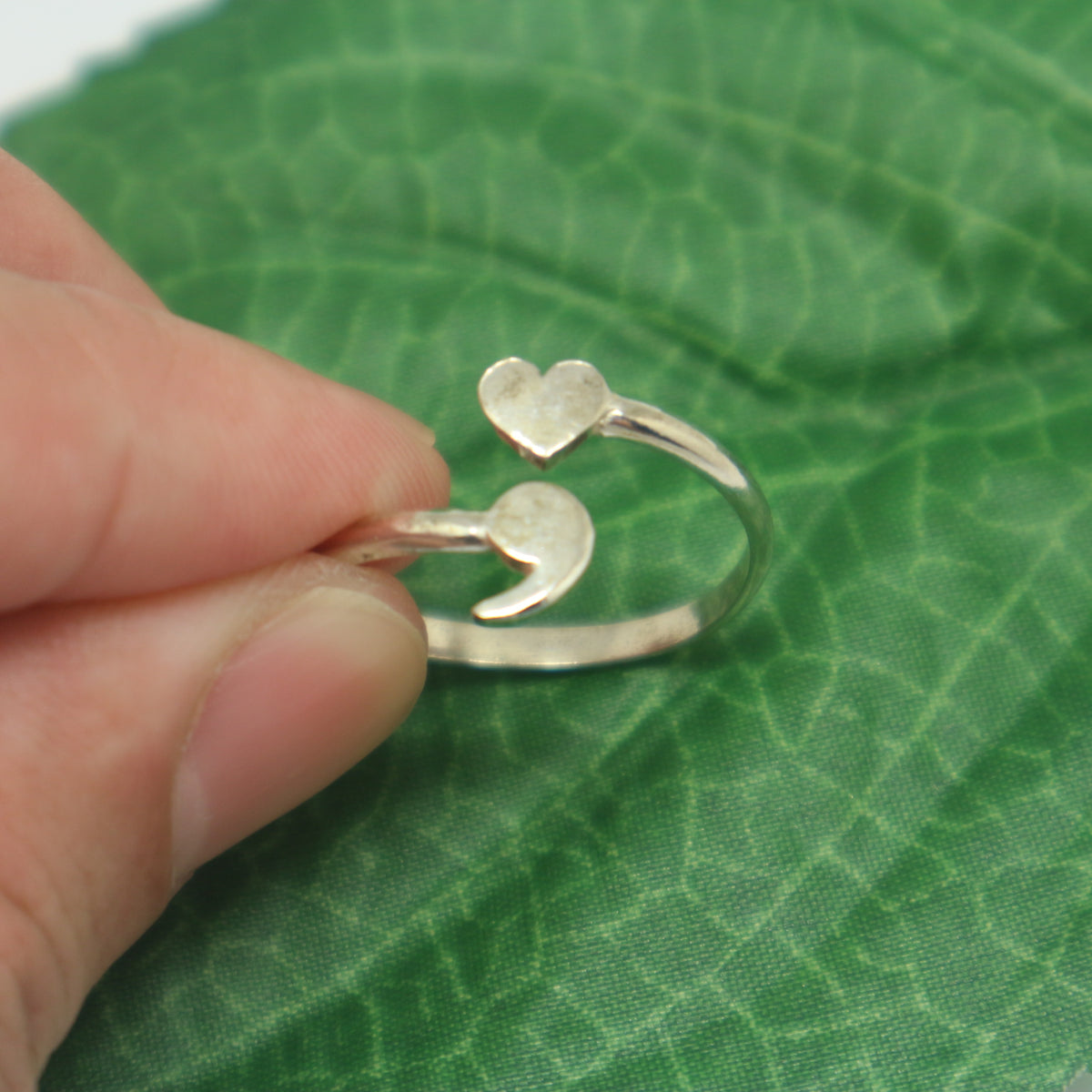 Heart Semicolon Ring Sterling Silver – Handmado.com