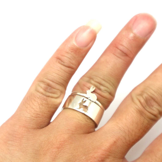 Rabbit Engagement Ring | His and Her Alternative Ring for Wedding ...